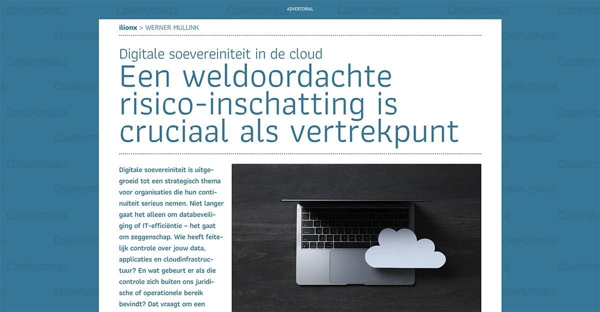 Computable - ilionx: Digitale soevereiniteit in de cloud